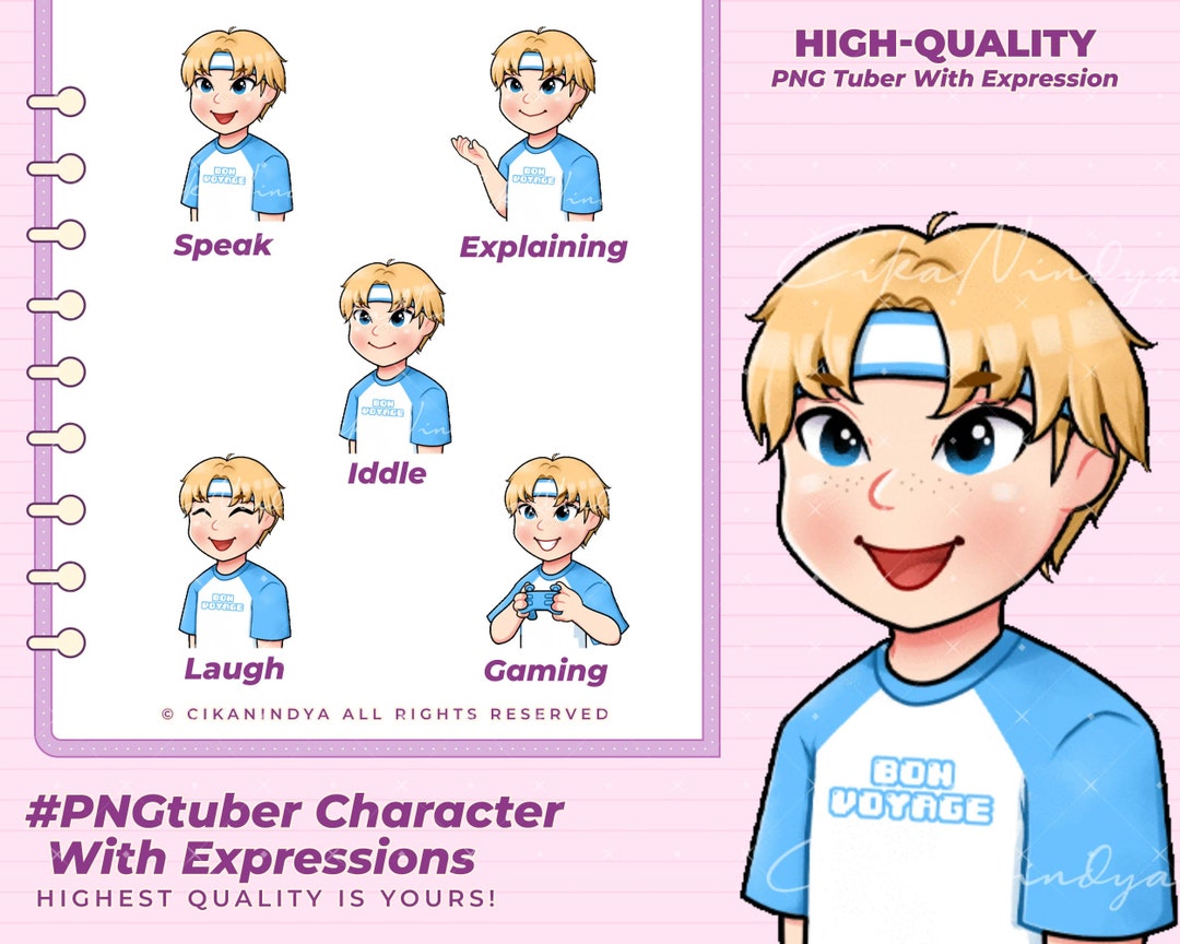 PNG Tuber Fantasy Themed PNG Tuber Avatar Boy for Game Streamers 5 ...