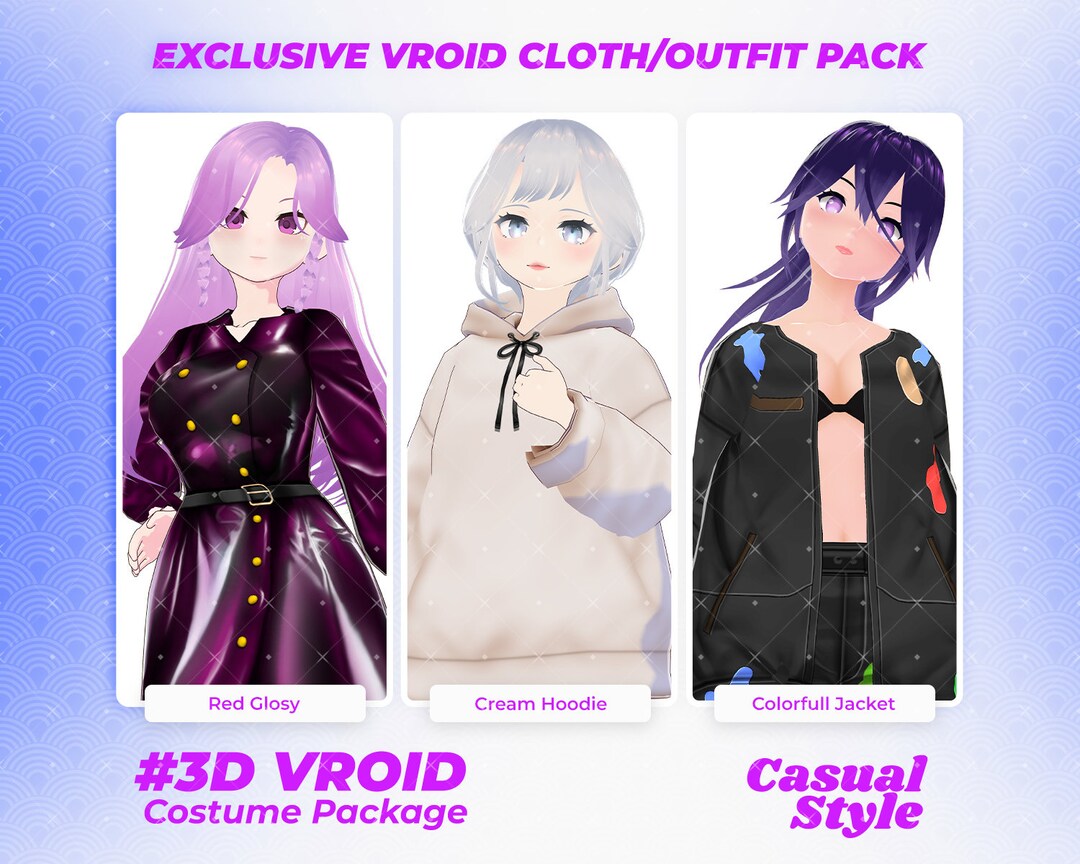 Modern Casual Outfits for Avatar Lady - Vroid Clothing Pack, Adventure ...