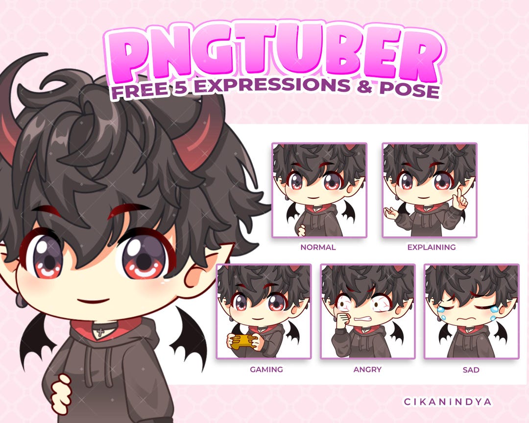 Custom Pngtuber Alternative – Smooth Animated Devil Boy Design - Etsy