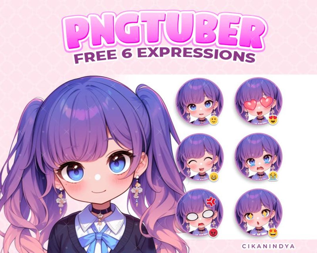 Custom Pngtuber Alternative – Elegant Chibi Girl for Streamers - Etsy