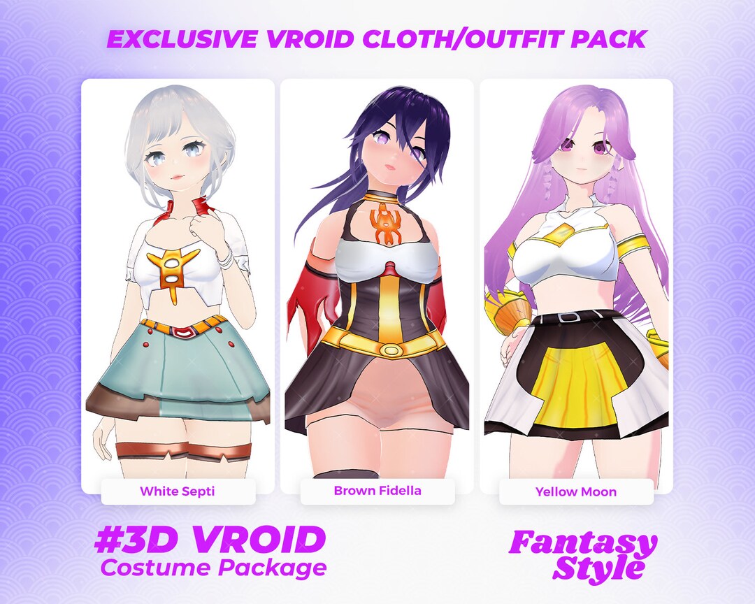 Vroid Clothing Pack, Magic Style, Kawaii Clothes, Virtual Stream, Fantasy Gear - Fantasy Girl ...