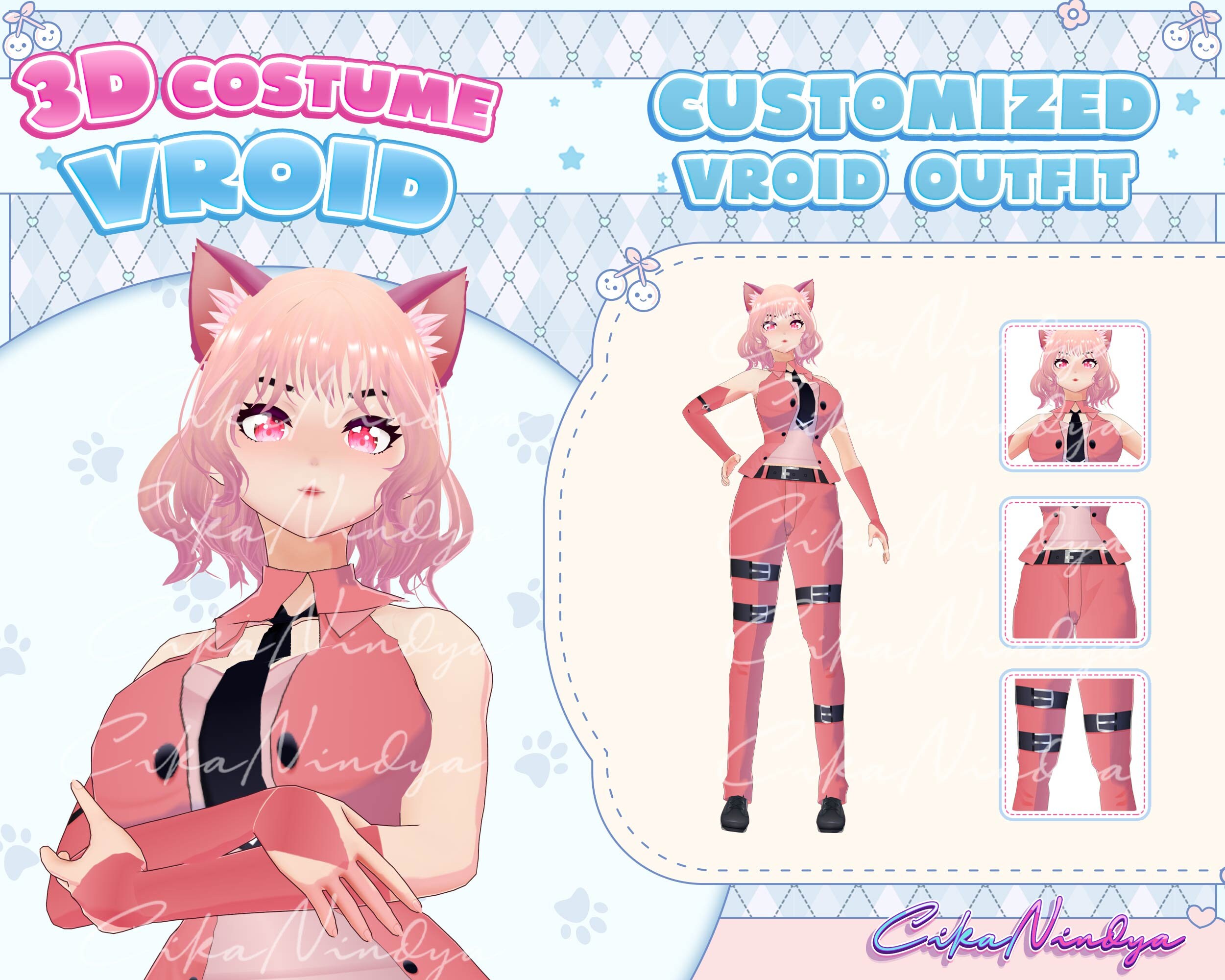 3D Vroid Costume Vroid Clothes Doll Clothes Vroid Clothes - Etsy