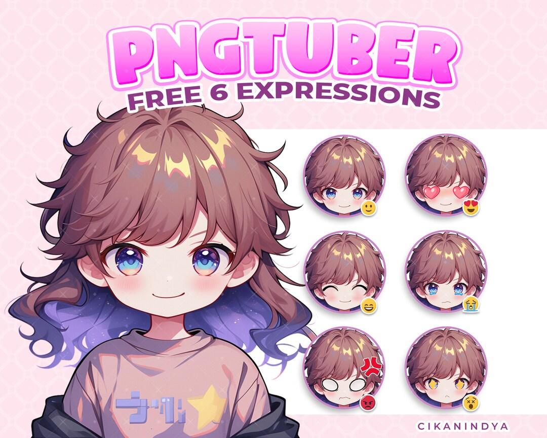 Brown Hair Pngtuber Avatar: 12 Pose Expressions, Vtuber Girl - Etsy