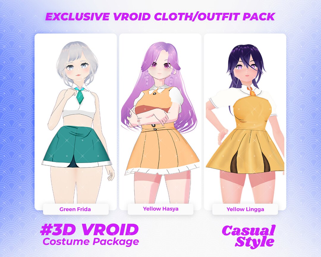 Chic Trio Collection Stylish Casual 3d Outfits For Vroid Girls Vroid