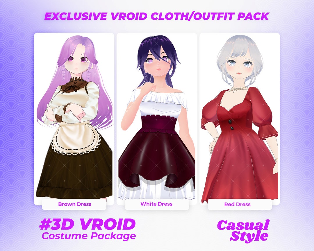 Vroid Clothing Pack | Stylish Casual Outfits for Vroid Girl Perfect for ...