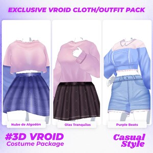 Everyday Vroid Clothing Bundle | 3D Casual Wear for Avatars | Vroid ...
