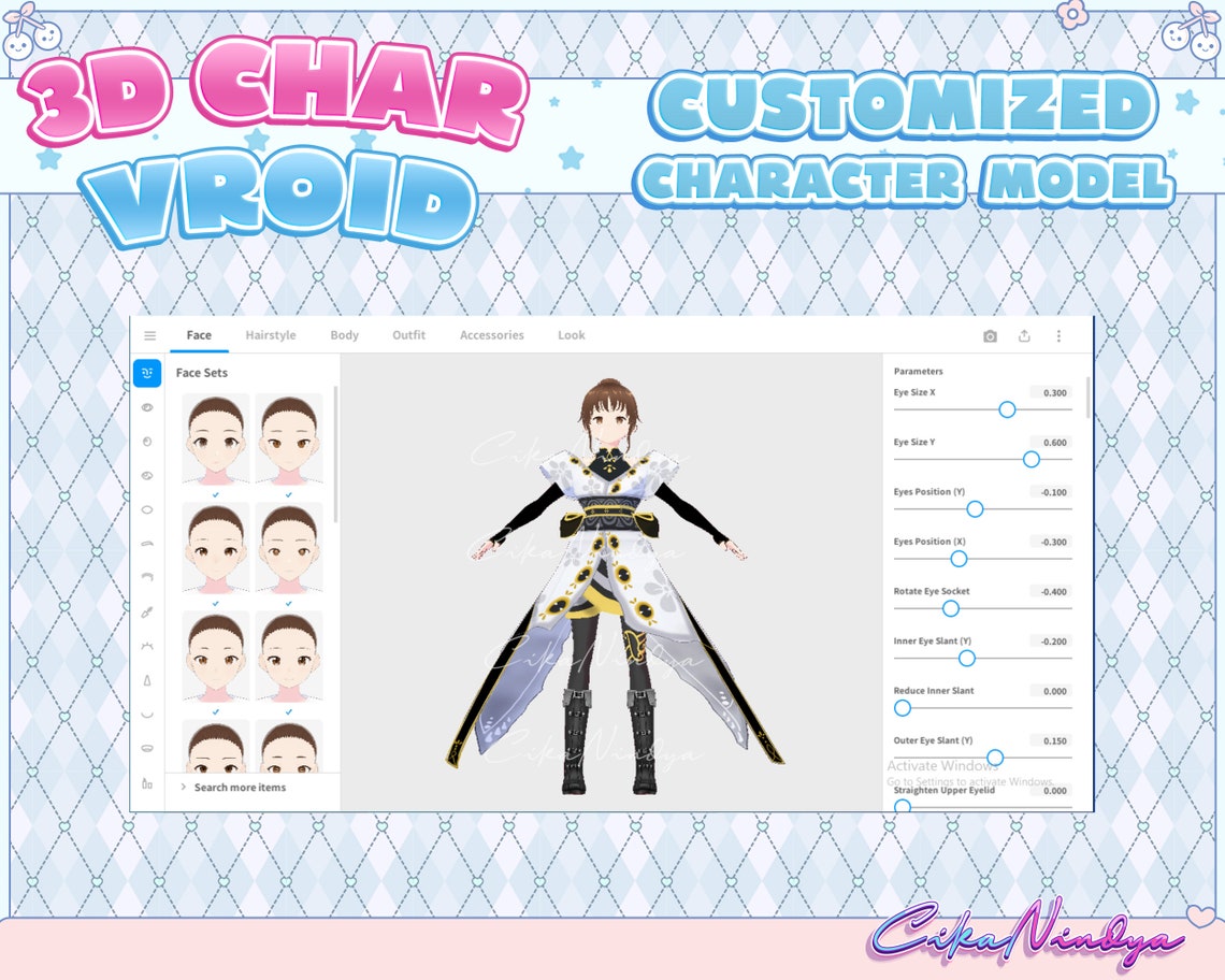 3D Vroid Character Valvet Sunny Anime Girl Perfect for Vtubing - Etsy