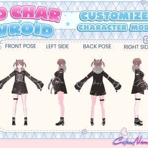 Mystical 3D Vroid Character Horn Head Anime Girl for Streamer - Etsy