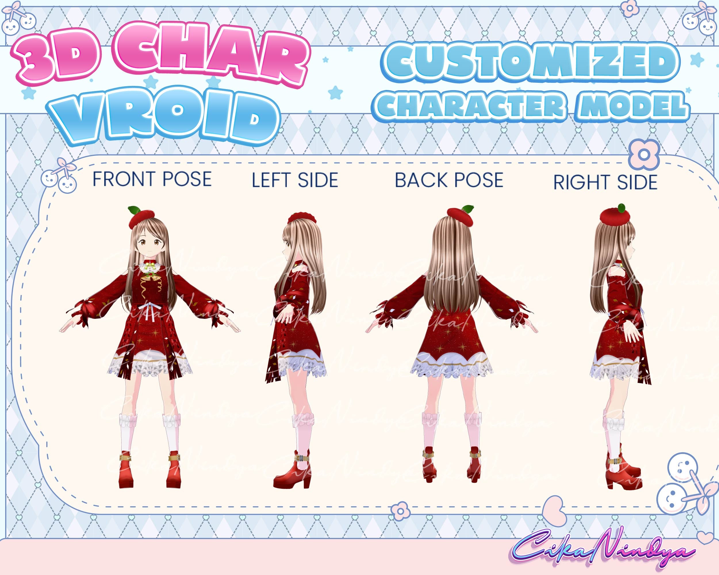 3D Vroid Character Vroid 3D 3d Model Commission 3d Model - Etsy Ireland