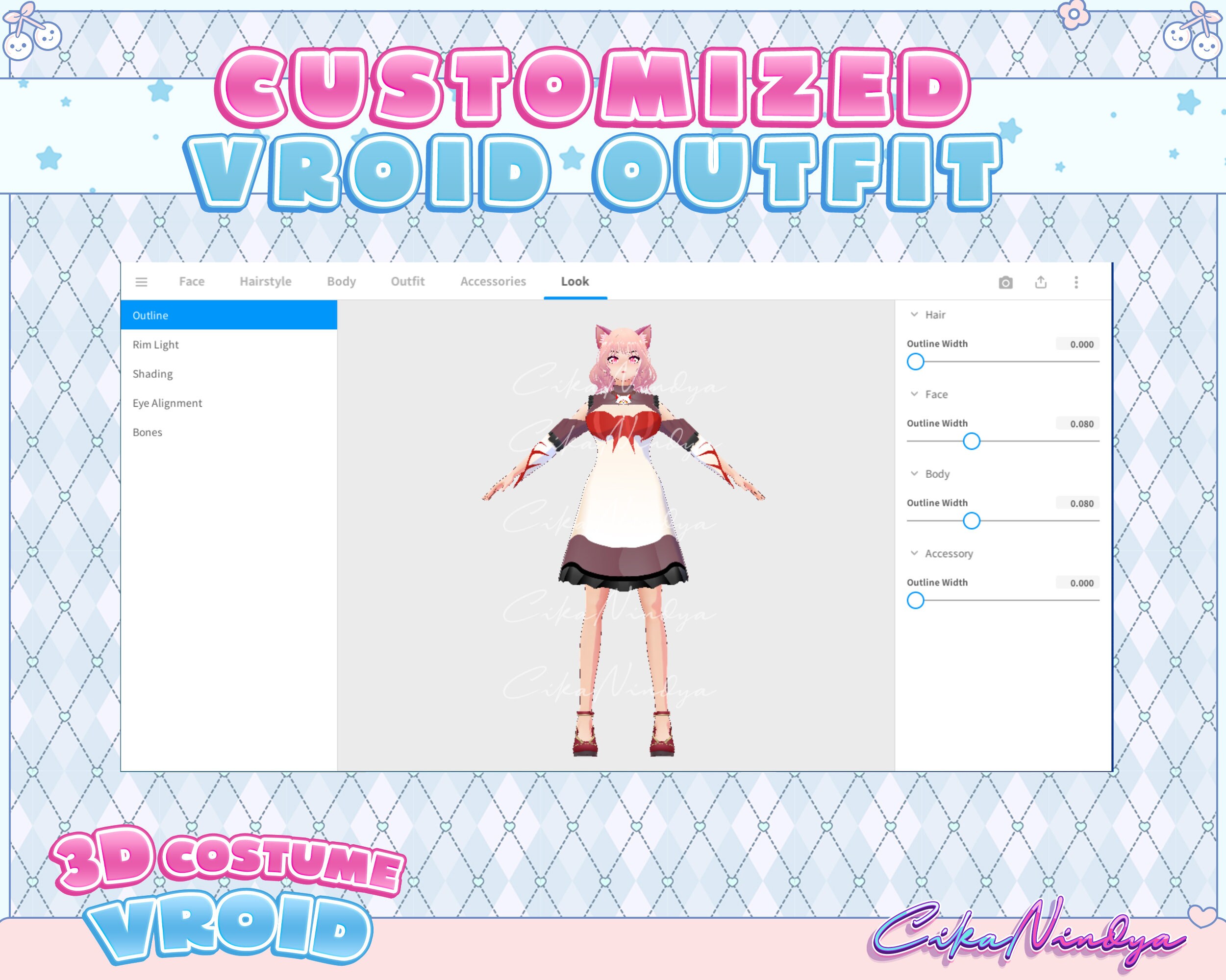 3D Vroid Costume Vroid Clothes Kawaii Clothes 3d Doll - Etsy