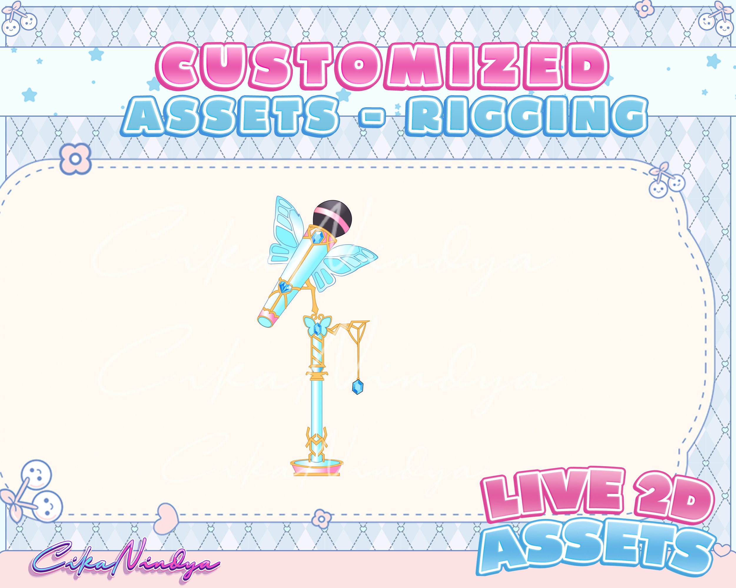 Vtuber Assets Stream Assets Vtuber Asset Mic Live2d Asset - Etsy