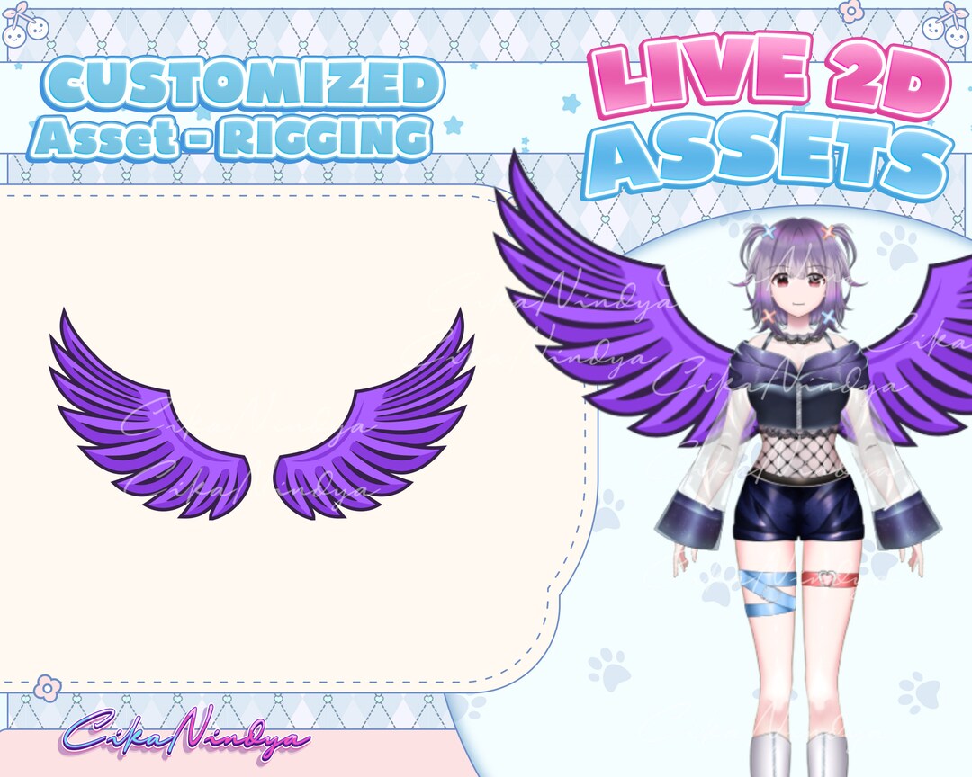 Fly Into Virtual Worlds With 2D Assets Simple Wings for Live2d Characters - Vtuber Assets ...
