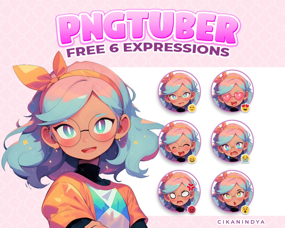 Pngtuber | Colorful Girl PNG Tuber Characters for Playful Streams ...