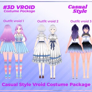 Versatile Vroid Wardrobe With 3-in-1 Casual Clothes Pack for 3D ...