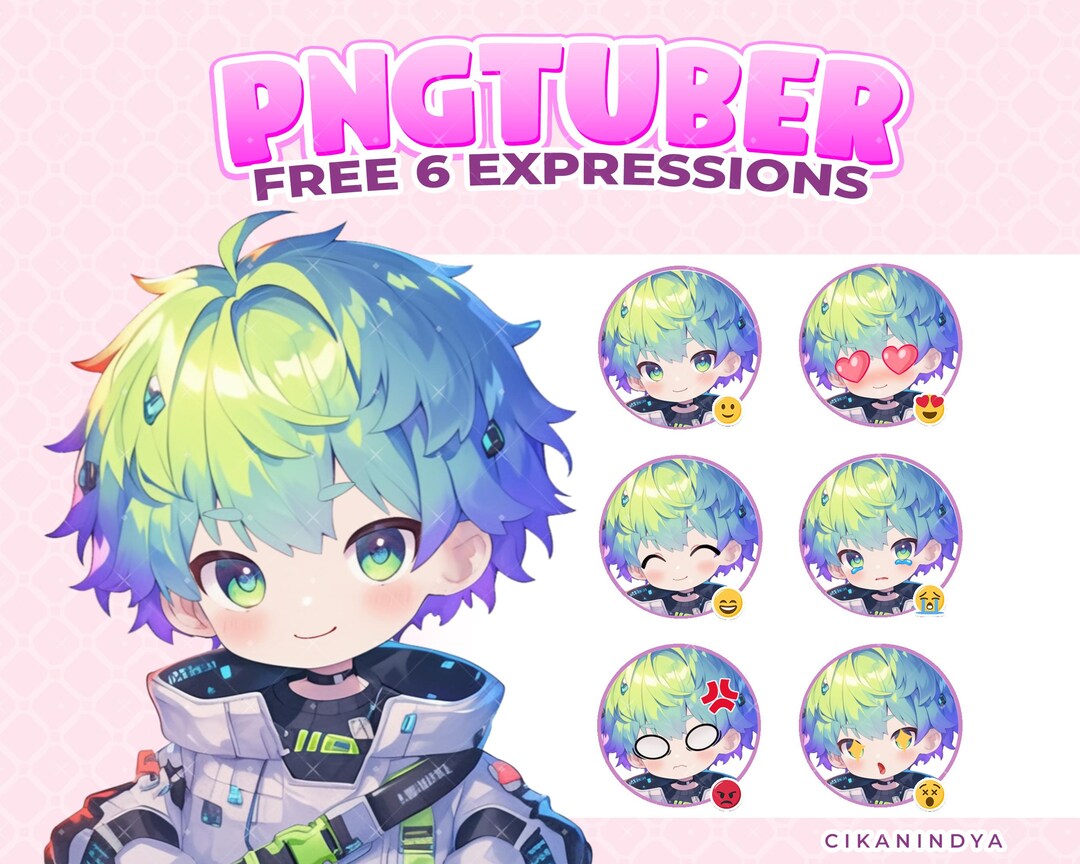 Premade Pngtuber Model – Sci-fi Chibi Boy With Neon Techwear - Etsy ...
