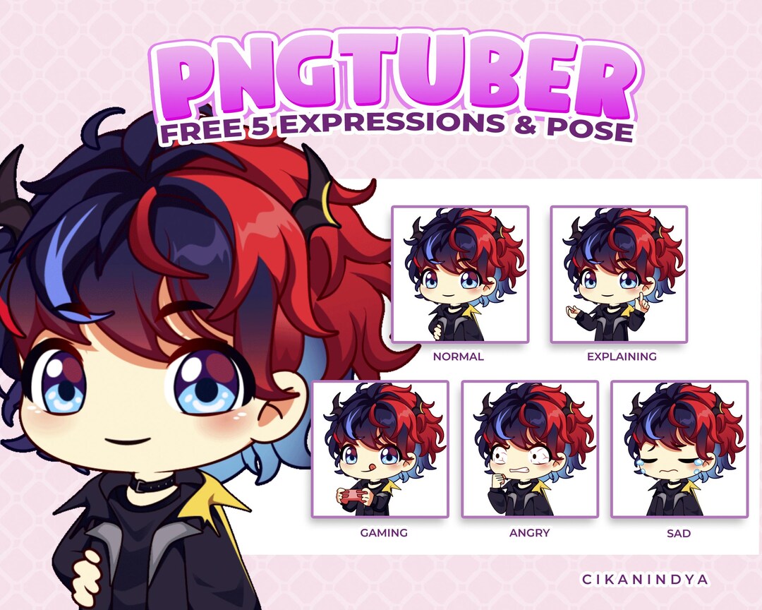 Vibrant Demon-themed Pngtuber – Premade for Streamers - Etsy