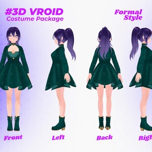 Chic Formal Wear Pack for Elegant Avatars - Vroid Clothing Pack, Vtuber ...