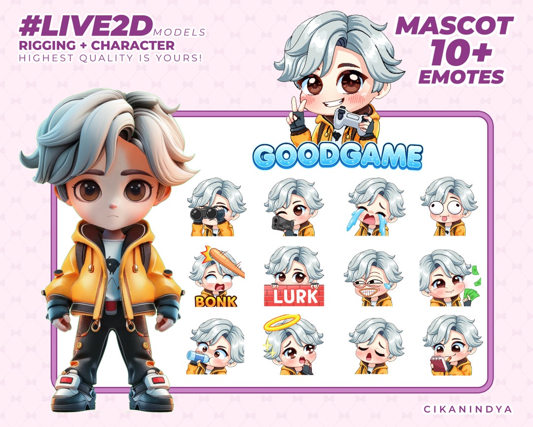 Vtuber Live2d Pack | Good Game Chibi Champion Male Live2d Model | 5 ...