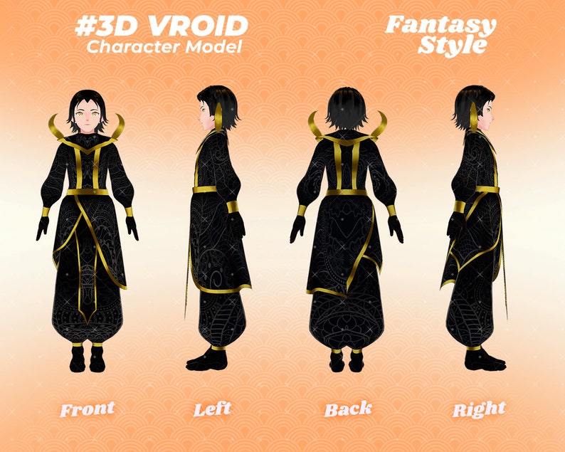 Kabayashi's Anime Male 3D Vroid Model: Fantasy Style Vtuber Avatar ...