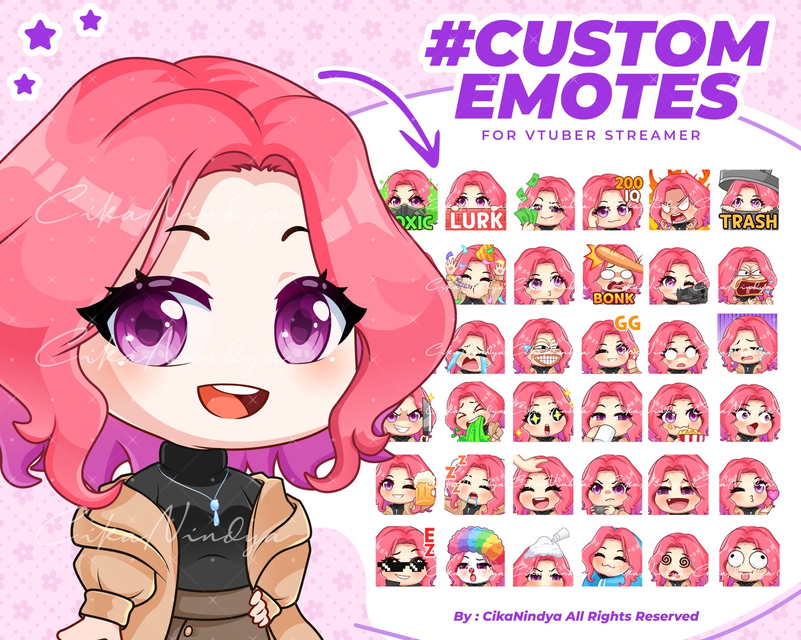 Custom Chibi Emotes Creation for Vtuber Streamers Custom - Etsy
