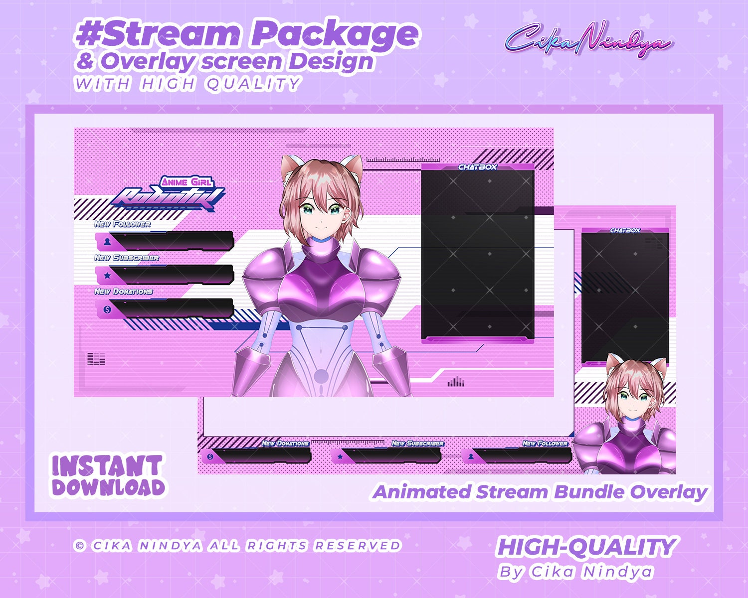 Overlay Stream Pack, Twitch Overlay, Streamer Visual, Virtual Solution ...