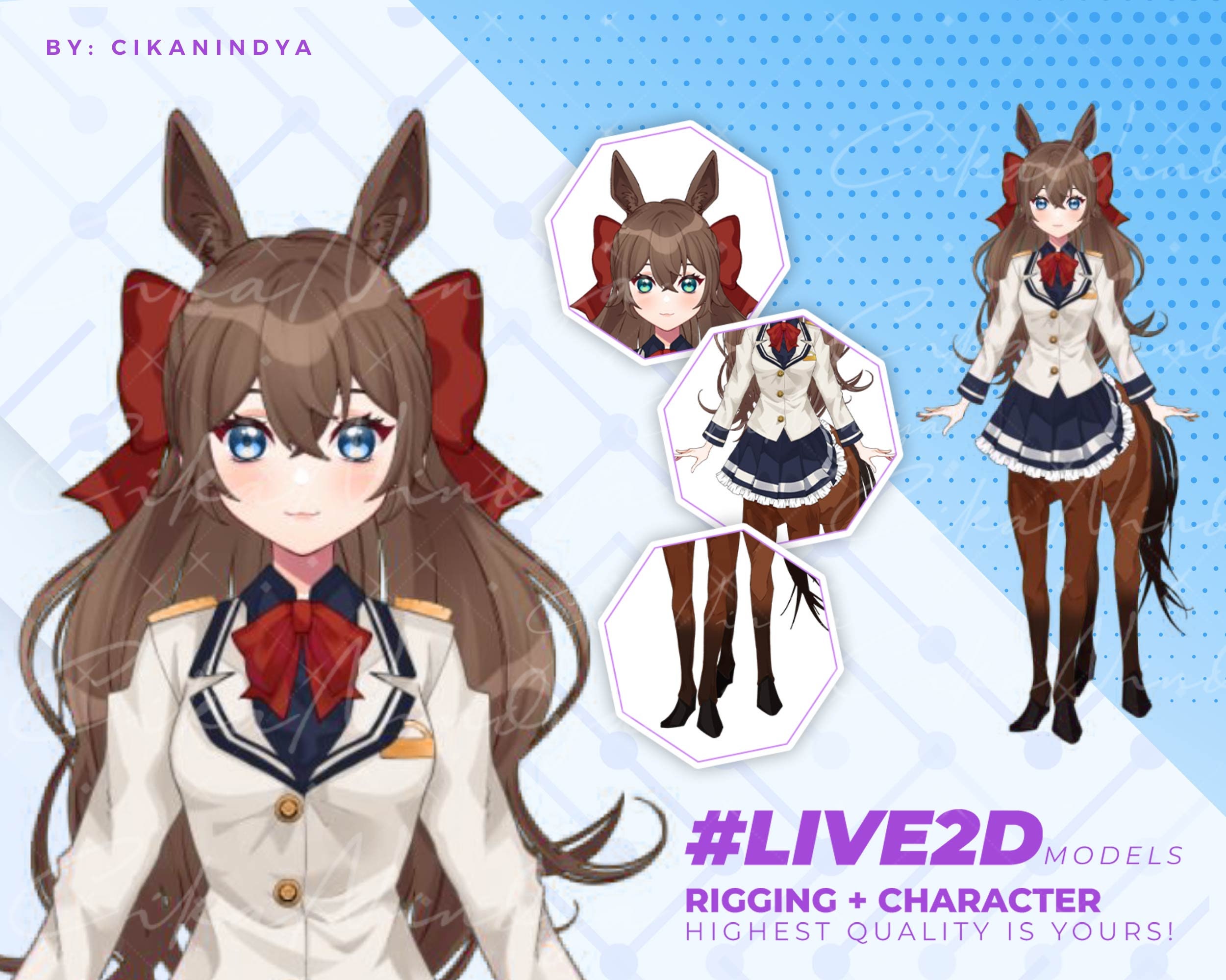 Styles Vtuber Live2d Horse Girl Design Vtuber Model Vtuber - Etsy