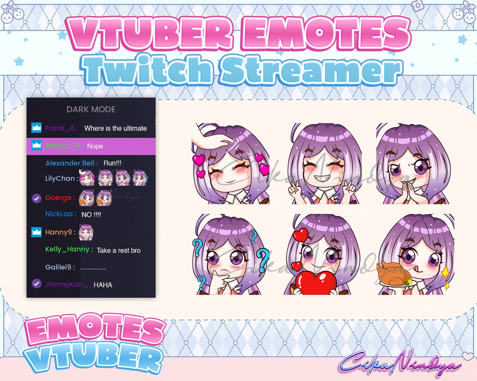 Vtuber Emote Emote Commission Animated Emote Emote Twitch - Etsy
