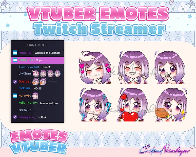 Vtuber Emote Emote Commission Animated Emote Emote Twitch - Etsy