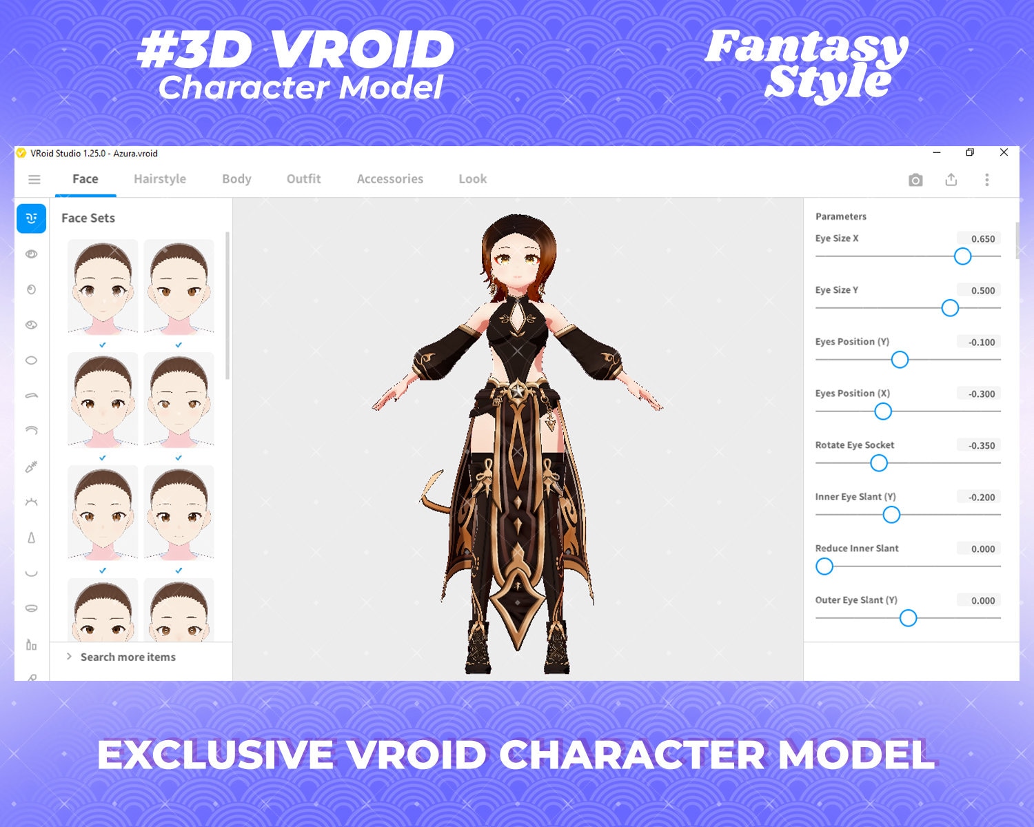 Virtual Stream Advanced 3D Vroid Model Lady Azura for Digital Creators ...