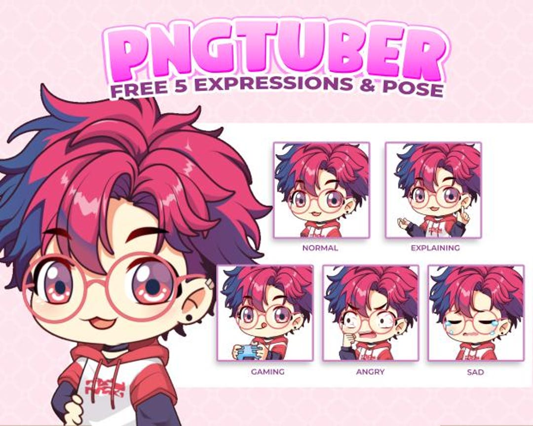 Premade Custom Pngtuber – Chibi Male Character With Stylish Vibe - Etsy