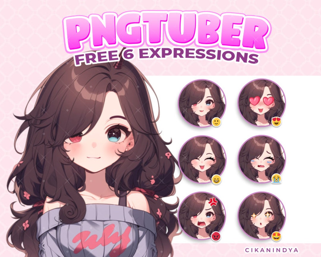 Pngtuber | PNG Tuber Girl With 2 Aye Color for Unique Streaming | Free ...