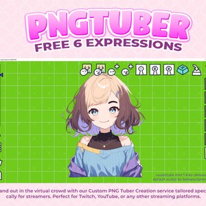 PNG Tuber | Vtuber PNG Character With Blue Sweeter Avatar for Twitch ...