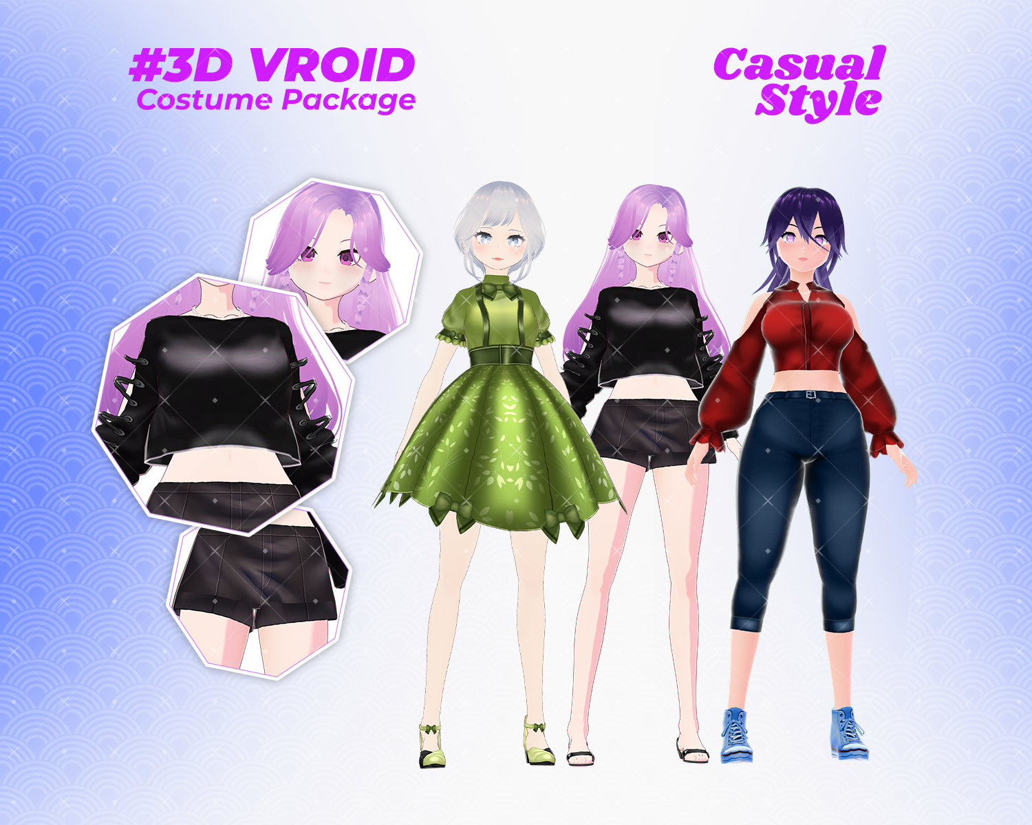 Vroid Clothing Pack Costume Vroid Clothes Kawaii Clothes - Etsy