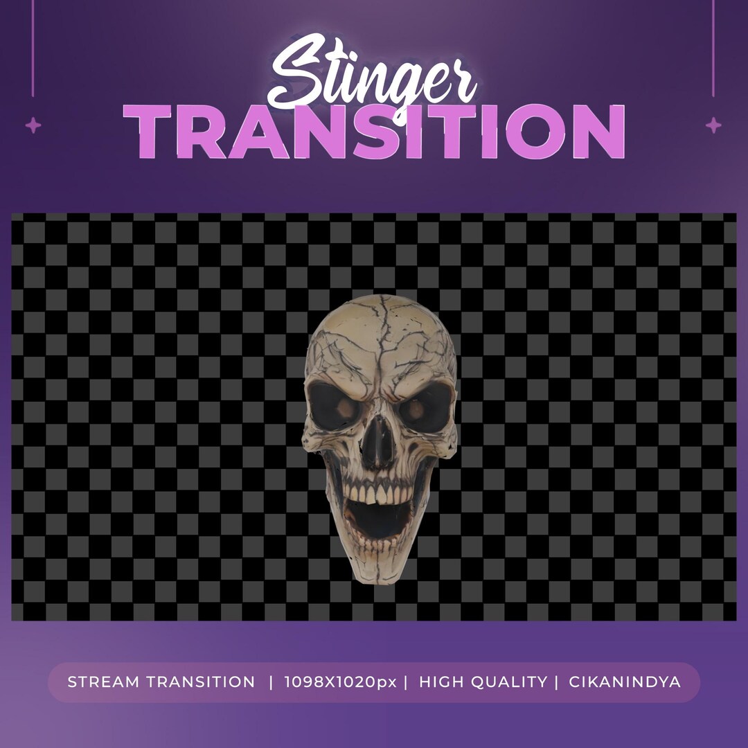 Stinger Transition Skull Screamer Cut | Screaming Skull Animation for ...