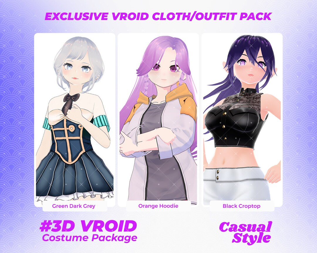 Vroid Outfit Pack: Casual Chic 3D Avatar Clothes (.vroidcustomitem) - Etsy