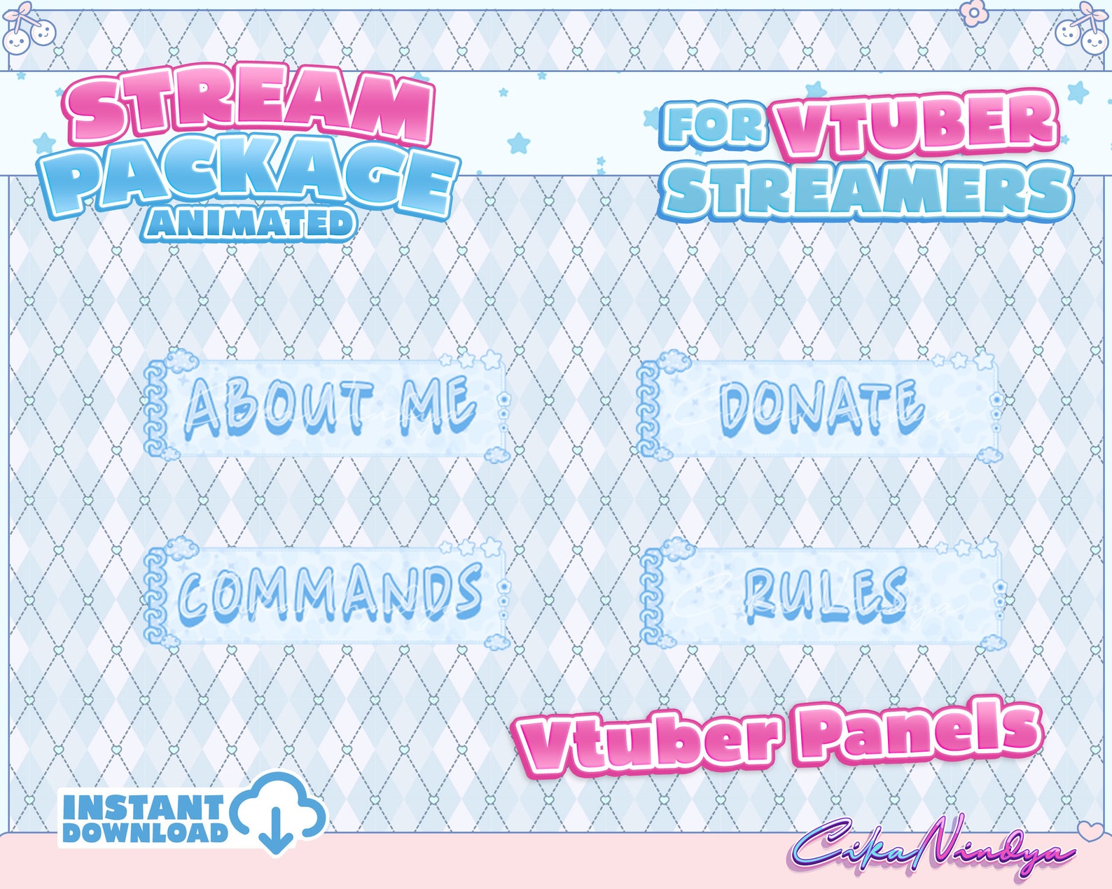 Vtuber Overlay Vtuber Twitch Overlays Stream Overlay - Etsy