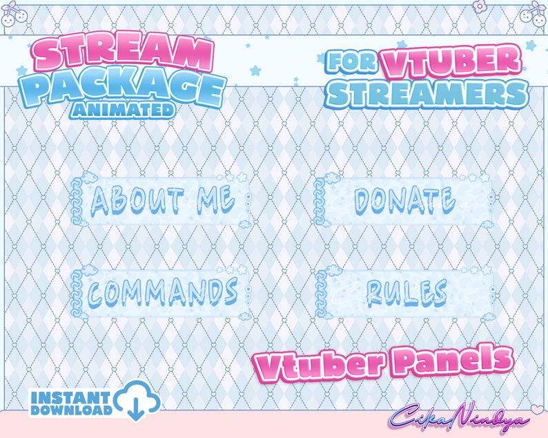 Vtuber Overlay Vtuber Twitch Overlays Stream Overlay - Etsy