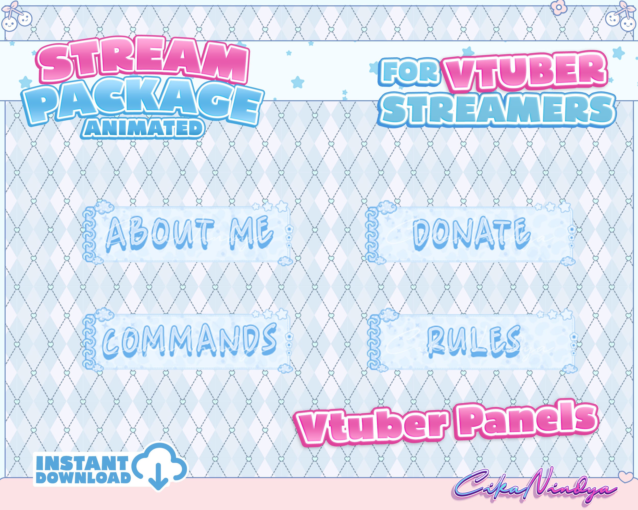 Vtuber Overlay Vtuber Twitch Overlays Stream Overlay - Etsy