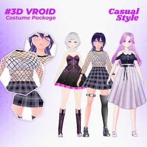 Breezy Vroid Casual Outfits - Vroid Clothing Pack, Kawaii Clothes ...