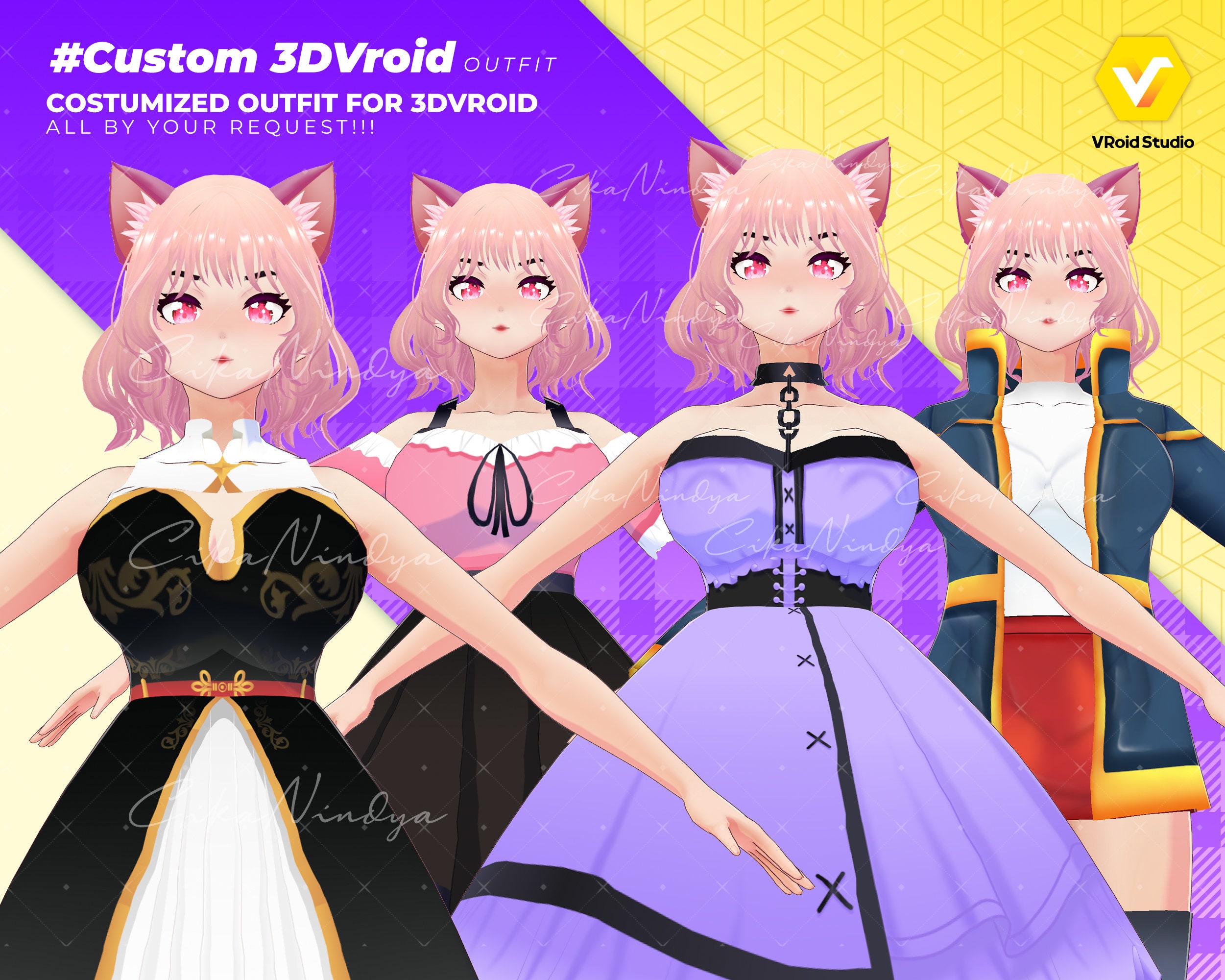 Custom Cute Vroid Outfit Creation for Commissioned Vtubers, Custom ...