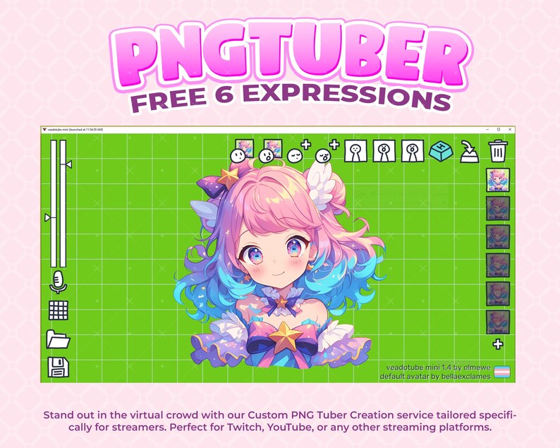 Starry Magic Pngtuber Avatar: 6 Poses, Vtuber Overlay - Etsy