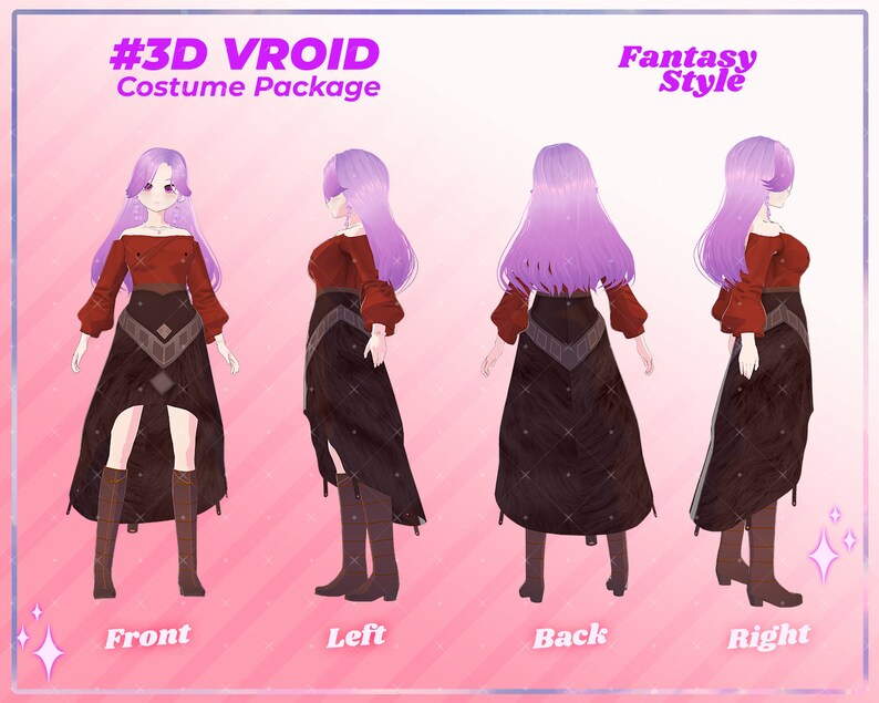 Vroid Clothing Pack Vroid Assets Vroid Outfit Cosplay - Etsy