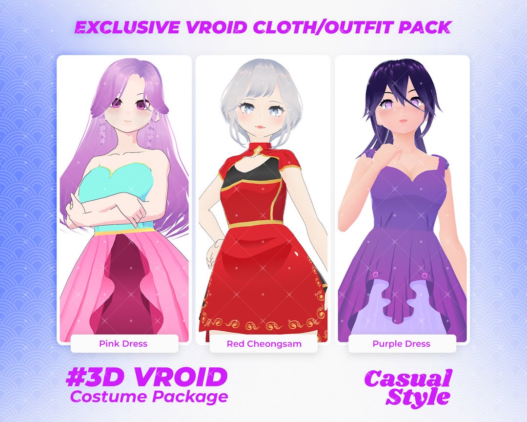 Vroid Clothing Pack, Modern Casual, Vroid Clothes, Kawaii Clothes ...