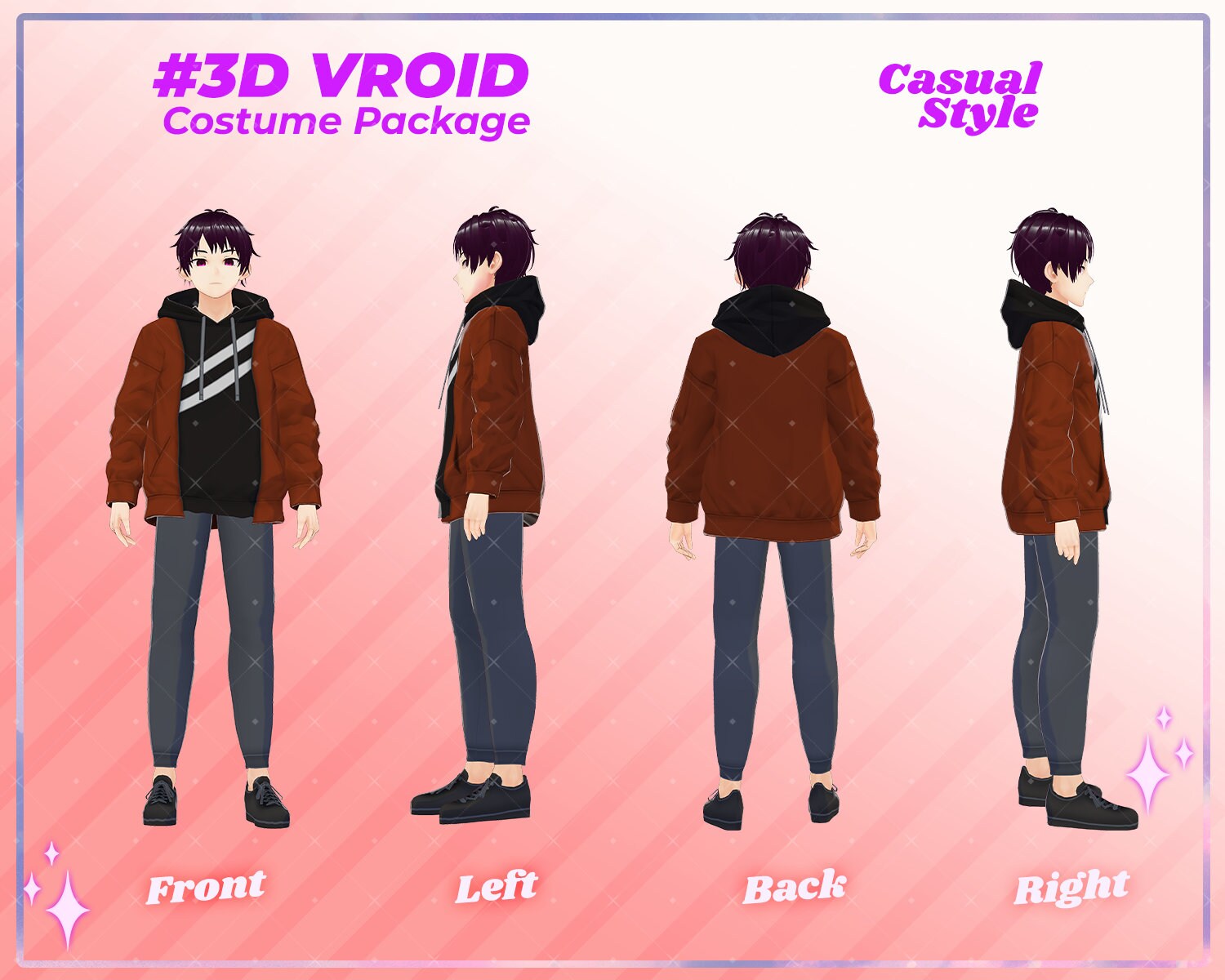 Vroid Clothing Pack Kawaii Clothes 3d Doll Clothes Vroid - Etsy