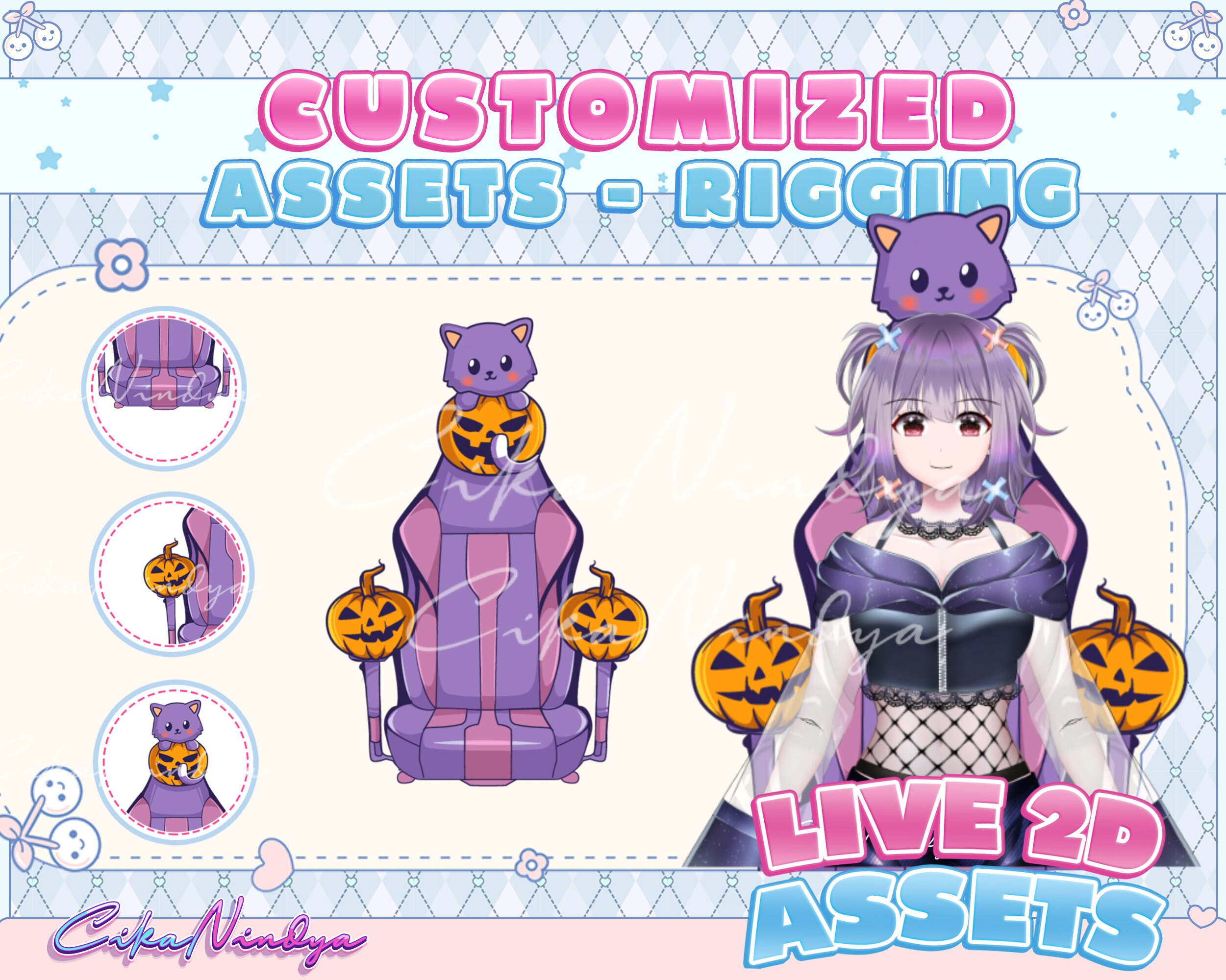 Vtuber Assets, Design Asset, Twitch Assets, Vtuber Assets Chair, Stream ...