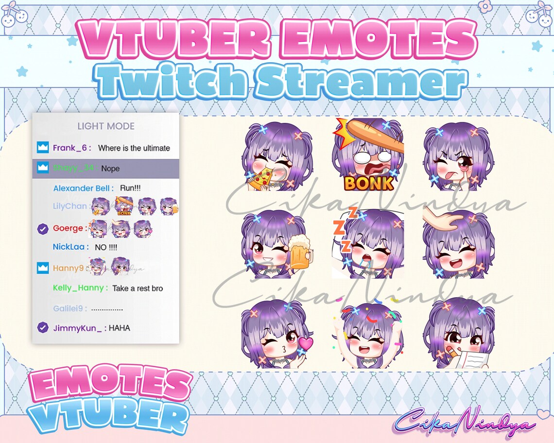 Vtuber Emote Emote Commission Anime Emote Emote - Etsy