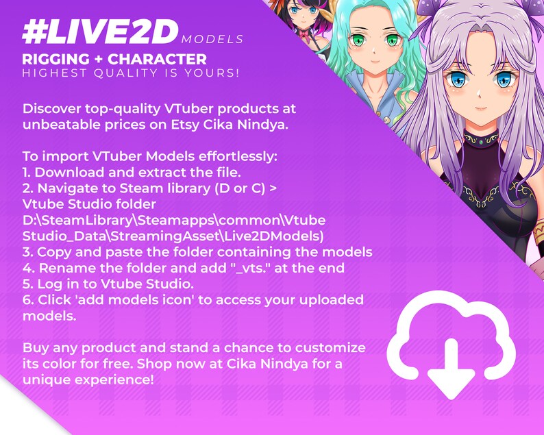 VTuber Live2D / Live2D Modelo Anime Girl Gothic Blue / Obtener 3 ...