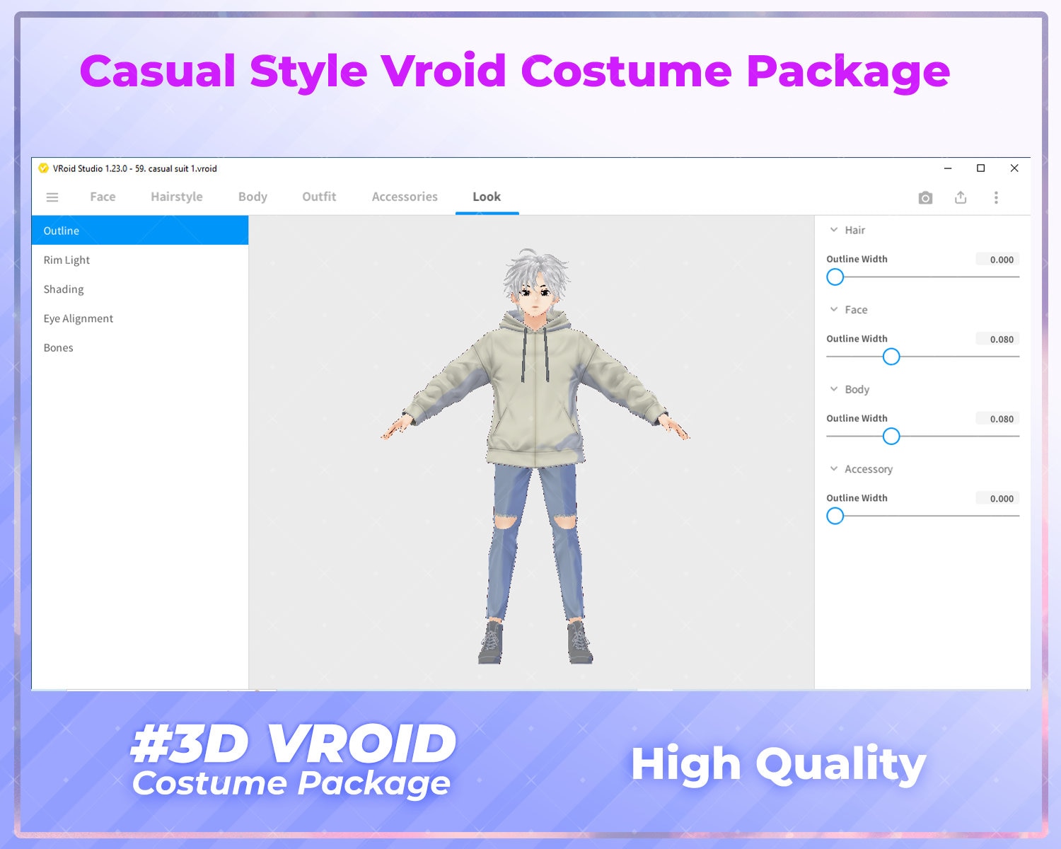 Vroid Casual Wardrobe Bundle 3 Outfits Male Vroid Clothing - Etsy