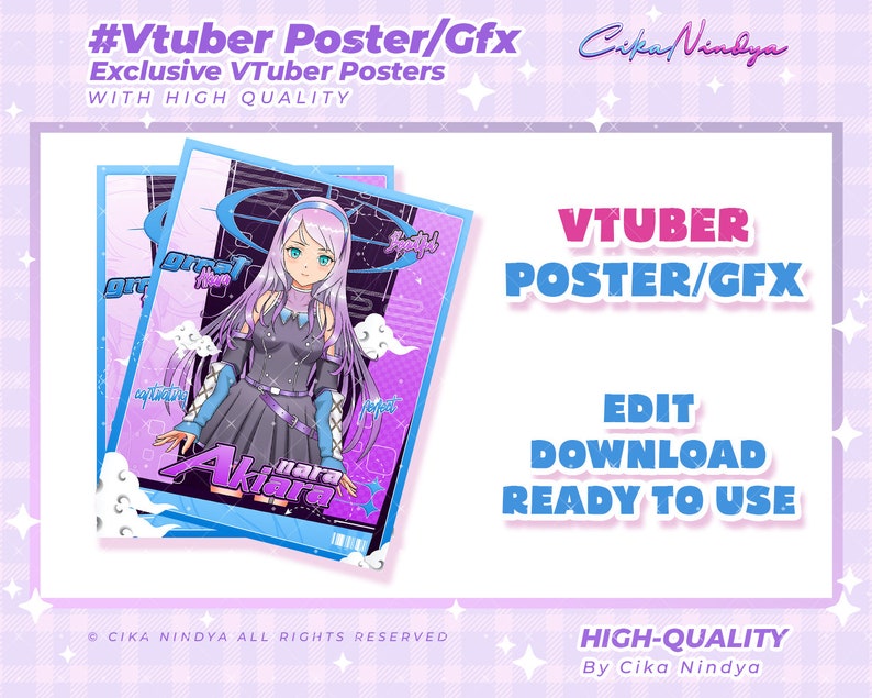 Vtuber Posters, Personalized Design, Content Enhancer, Artistic Promotion Cyber Stream Showcase ...