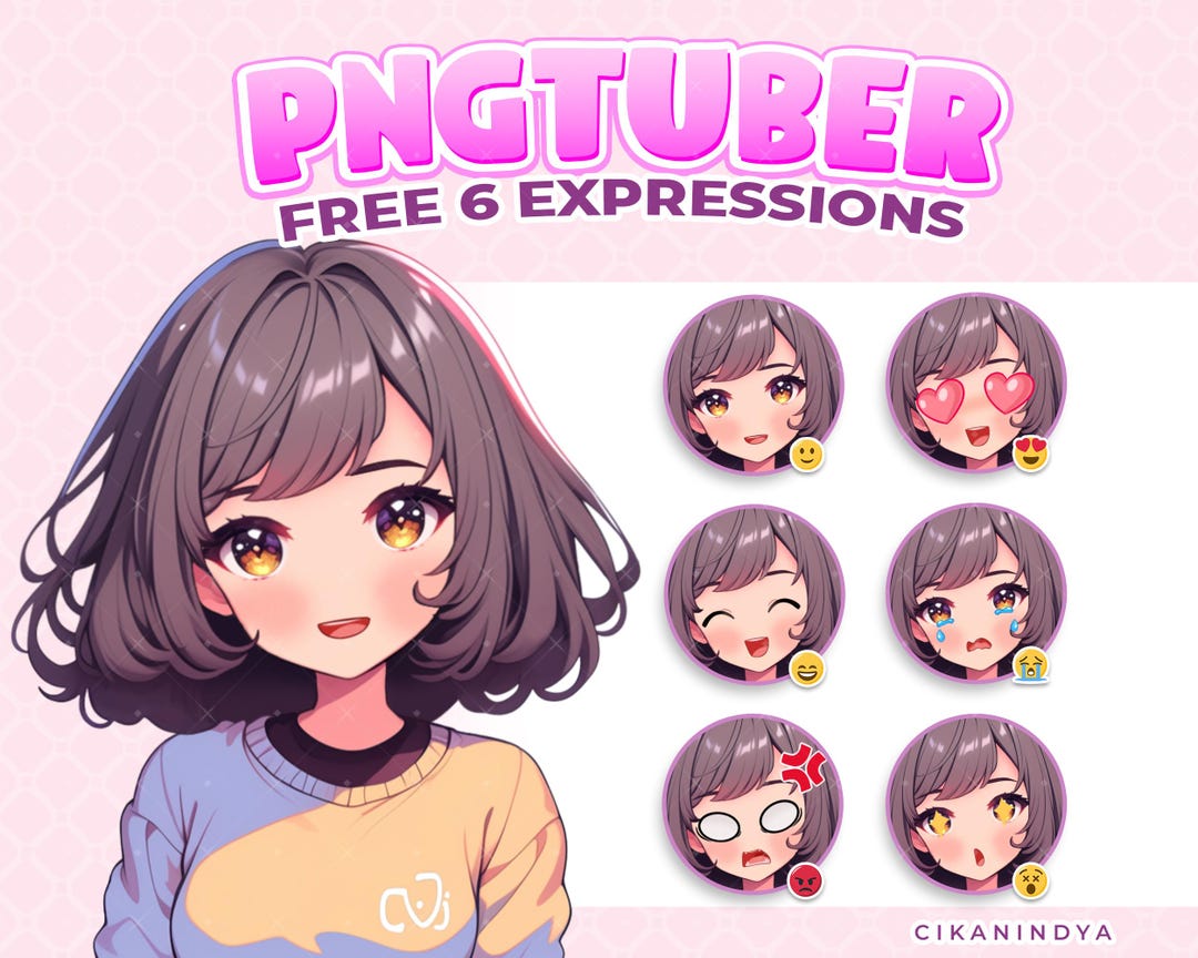 Premade Pngtuber – Stylish Chibi Model With Unique Eye Colors - Etsy
